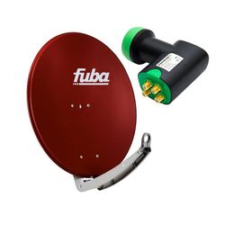 FUBA Alu Rot DAA 780 R + Green Diamond Quad LNB GDQS HD 4K UHD SAT-Antenne