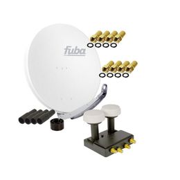 PremiumX FUBA SAT Anlage DAA 850 W ALU Weiß Quad Monoblock 8x F-Stecker SAT-Antenne