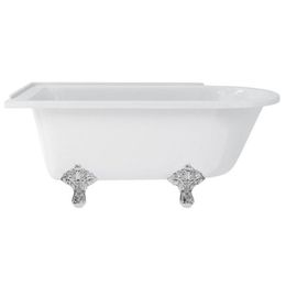 Casa Padrino Badewanne Luxus Jugendstil Badewanne Weiß / Silber 150 x 75 x H. 65 cm