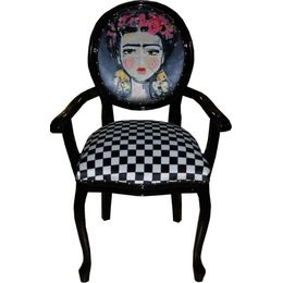 Casa Padrino Besucherstuhl Barock Luxus Damen Stuhl Mädchen mit Blumen-Kranz auf den Kopf