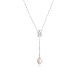 Elli Premium Perlenkette Y-Kette Barock Perle Organic Zeitlos 925 Silber