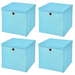 StickandShine Faltbox 4 Stück 32 x 32 x 32 cm Faltbox mit Deckel Stoffbox Aufbewahrungsbox (4er SET 32x32x32) in verschiedenen Farben 32cm