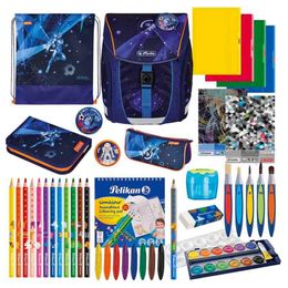 Herlitz Schulranzen Herlitz Schulranzen Set FiloLight Plus Galaxy Game 16-teilig