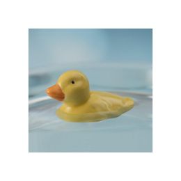 MARELIDA Tierfigur Teichdeko Ente Dekofigur schwimmend Porzellan gelb Dekoente L: 9