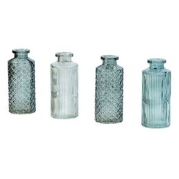 Levandeo® Dekovase, 4er Set Vase Grün H14cm Glas Blumenvase Tischdeko Frühling