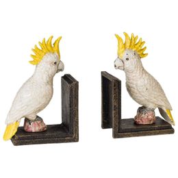 aubaho Buchstütze 2 Buchstützen Buchständer Kakadu Vogel Figur Skulptur Eisen 18cm Antik