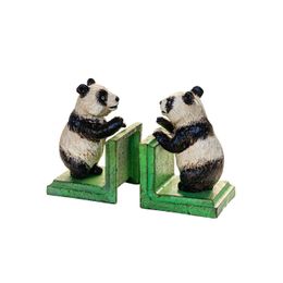 aubaho Buchstütze 2 Buchstützen Buchständer Panda Pandabär Figur Skulptur Eisen Antik-St