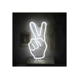 zggzerg LED Stirnlampe Peace Sign LED Neon Wandschild Victory Gesture Licht Wandleuchten (1-St)