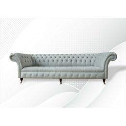 JVmoebel Chesterfield-Sofa Luxus Viersitzer Chesterfield Hellblau Moderne Möbel Neu