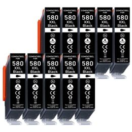 Druckerparadies 10er Sparpack für Canon 580 XXL Druckerpatronen Set Tintenpatrone (10-tlg.