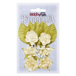 Hobbyfun Dekofigur FLORELLA-Blüten & Blätter aus Maulbeer-Papier 3 cm