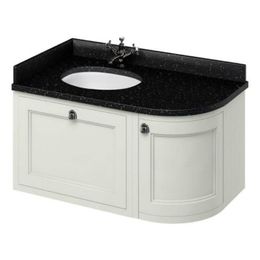 Casa Padrino Waschtisch Hänge-Waschschrank / Waschtisch mit Granitplatte Schublade und Tür 98 x 55 x H. 59 cm