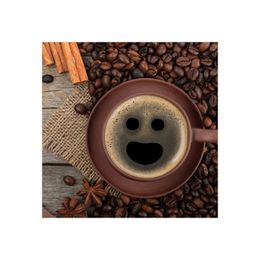 Wallario Memoboard Lustige Kaffeetasse mit einem Lächeln