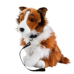 Teddys Rothenburg Kuscheltier Hund Border Collie mit Blesse 35 cm (mit Schwanz) (Stoffhund Plüschhund