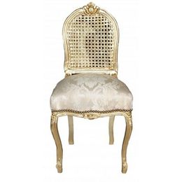 Casa Padrino Besucherstuhl Barock Damen Stuhl Gold Muster / Gold