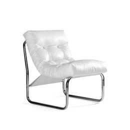 Casa Padrino Besucherstuhl Designer Salon Stuhl Weiß Lederoptik