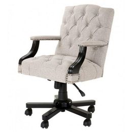 Casa Padrino Chefsessel Luxus Chef Büro Stuhl Creme / Braun Drehstuhl Schreibtisch Stuhl