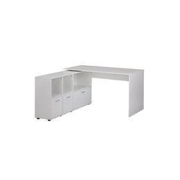 tinkaro Schreibtisch SELMA Weiß mit Sideboard