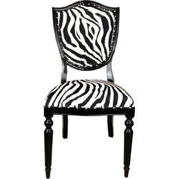 Casa Padrino Esszimmerstuhl Art Deco Luxus Esszimmer Stuhl Zebra / Schwarz
