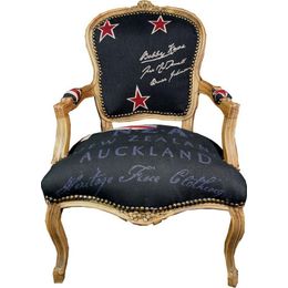 Casa Padrino Besucherstuhl Barock Salon Stuhl New Zealand / Holzfarbig