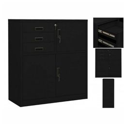 vidaXL Aktenschrank Büroschrank Schwarz 90x40x102 cm Stahl