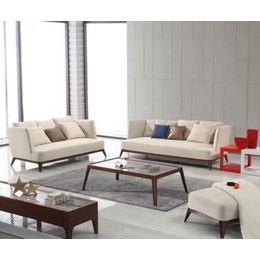 JVmoebel Wohnzimmer-Set, Land Haus Design Couch Sitz Polster Set Garnitur 3+2 Hocker Textil