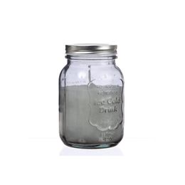 MARELIDA Outdoorkerze Duftkerze Citronella im Glas mit Deckel grau Echtwachs Outdoorkerze (1-tlg)