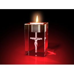 GLASFOTO.COM Teelichthalter Christus am Kreuz