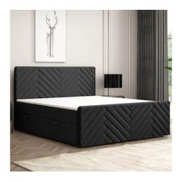 Möbel Punkt Boxspringbett Malibu Schwarz H3 (180 x 200 cm