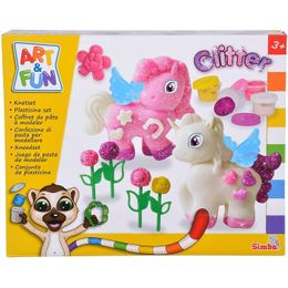 Simba Knete Spielzeug Kreativ Knete ART & FUN Knetset Glitzer Einhorn 106326016