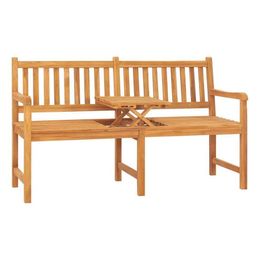 furnicato Gartenbank 3-Sitzer mit Tisch 150 cm Massivholz Teak