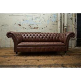 JVmoebel 3-Sitzer Chesterfield 3 Sitzer Couch Leder Sofa Polster Garnitur Antik Stil Neu