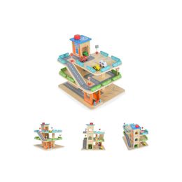 Moni Spiel-Parkgarage Kinderspielzeug Holz-Parkhaus