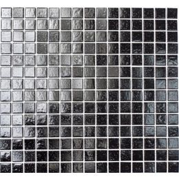 Mosani Bodenfliese Glasmosaik Mosaikfliese Schwarz Spots Dusche BAD WAND Küchenwand