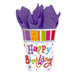 Amscan Folienballon Pappbecher 'Happy Birthday' Radiant Birthday