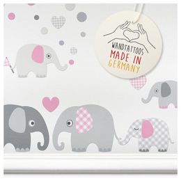 lovely label Wandsticker Elefanten rosa/grau