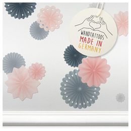 lovely label Wandsticker Rosetten apricot/grau