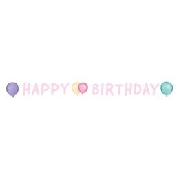 Amscan Folienballon Partykette Happy Birthday Pastel Papier 150 x 13