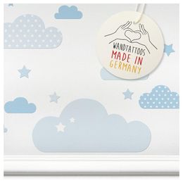 lovely label Wandsticker Wolken blau