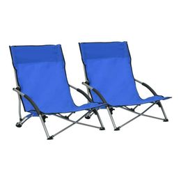 furnicato Gartenstuhl Klappbare Strandstühle 2 Stk. Blau Stoff