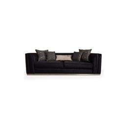 JVmoebel 3-Sitzer, Dreisitzer Moderne Couch Schwarz Couchen Möbel Polster Neu Luxus