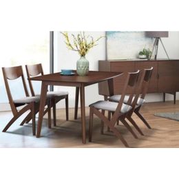 JVmoebel Esszimmer-Set, Ess Tisch + 4 Stühle Konferenz Tische Büro Holz Stuhl Set 150x85cm