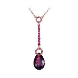 Lulu & Jane Lulu & Jane Collier Kette mit Anhänger roségold verziert mit Kristallen von Swarovski® violett Glas violett