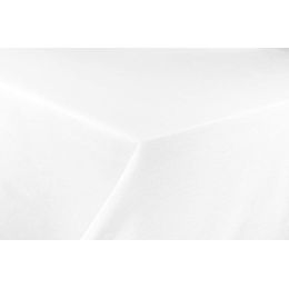First-Tex Tischdecke, Classic White Tischdecke 130x260 weiß aus 100% Bio-Baumwolle Atlaskante hochwertige 300gr/cm²