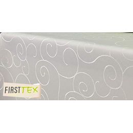 First-Tex Tischdecke, First-Tex Ornament Damast Tischdecke eckig 110x110 Creme