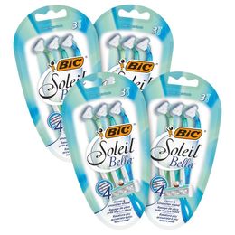 BIC Einwegrasierer BIC Soleil Bella Einwegrasierer Damen – Set mit 4 x 3er Pack (12 Stück)