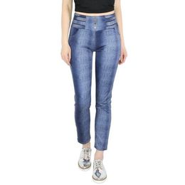 dy_mode Treggings Damen Röhrenhose Treggings Jeans Optik Stoff Hose mit elastischem Bund