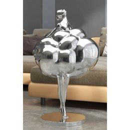 Casa Padrino Skulptur Casa Padrino Luxus Designer Deko Skulptur Tänzerin Silber 49 x H. 75 cm