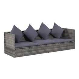 DOTMALL Gartenbank Garten-Sofabett mit Kissen Polyrattan Balkon Outdoor (Stück)