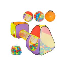 Spielwerk Spielzelt (204-tlg) 3-teilig Pop Up Funktion inkl. 200 Bälle Tragetasche Kinderzimmer